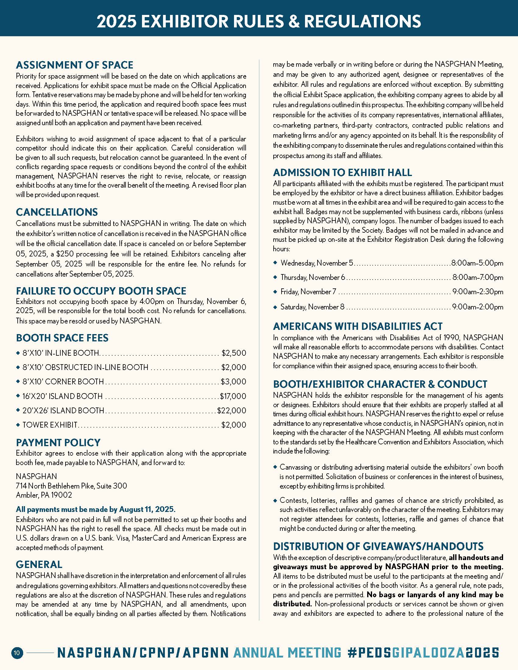 2025 Rules and Regulations